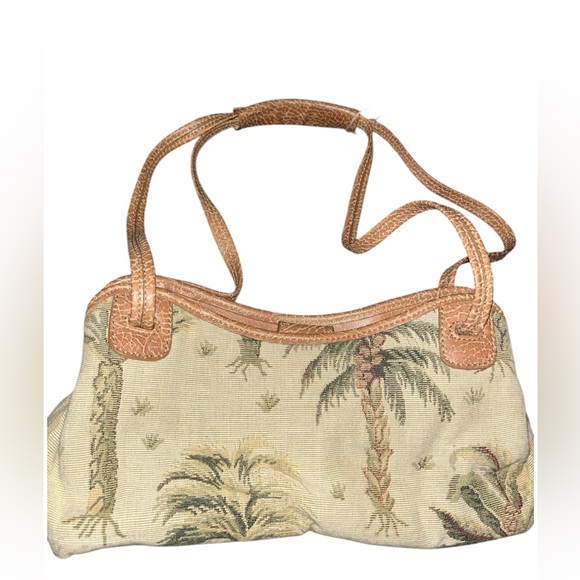 Tommy Bahama | Bags | Tommy Bahama Tan Shoulder Bag With Tropical Print ...
